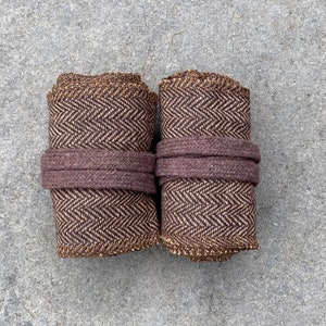 Medieval Arm Wraps - Brown Herringbone Wool Mixture | Medieval for ...