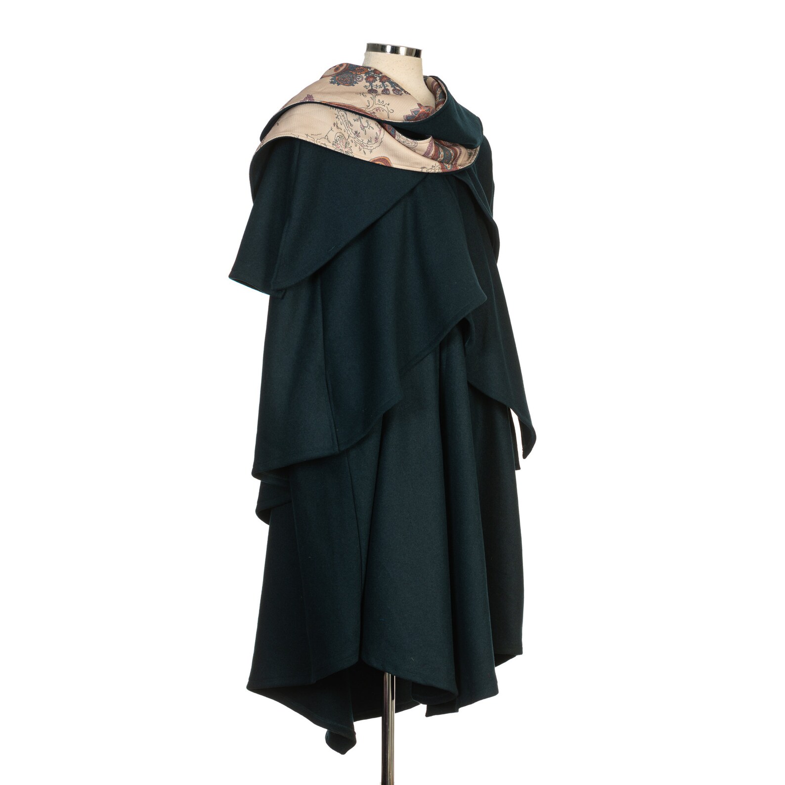 Mystic Healer Cloak 3 Layered Woollen Cloak in Teal With - Etsy