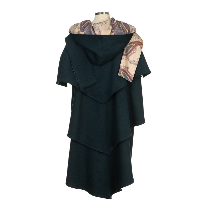 Mystic Healer Cloak 3 Layered Woollen Cloak in Teal With - Etsy