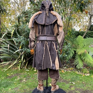 Medieval Ranger Leather Armor LARP Outfit, 3 Pcs - Waistcoat, Hood ...