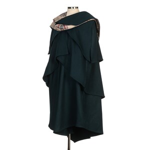 Mystic Healer Cloak 3 Layered Woollen Cloak in Teal With - Etsy UK