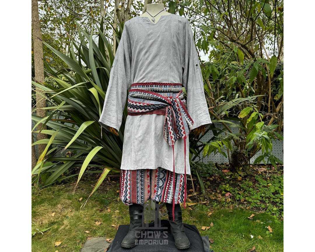 Medieval LARP Starter Outfit- 3 Pcs - Tunic, Pants, Sash- Viking, Mage ...