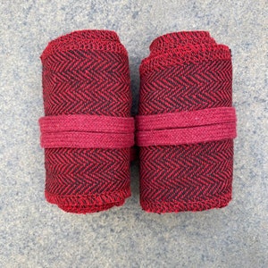 Medieval Arm Wraps - Red Herringbone Wool Mixture - Etsy