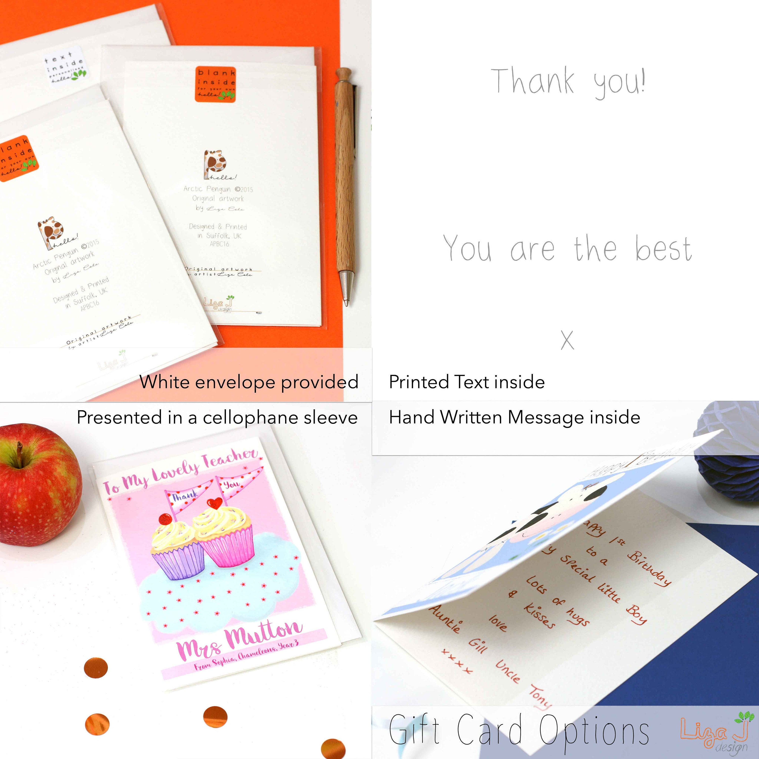 Cupcake Teacher Card Thank You Teacher Card Personalised - Etsy