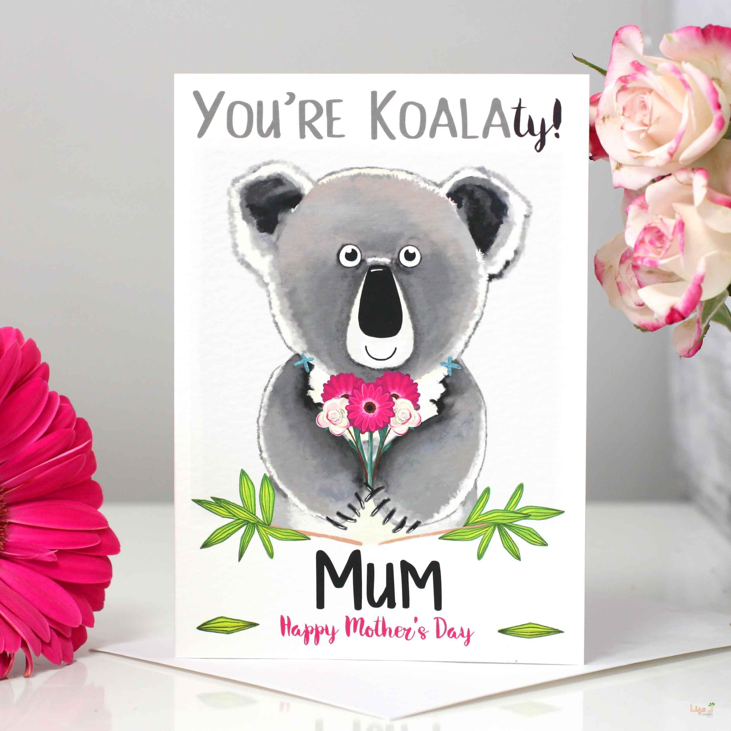 Personalised Koala Mother's Day Card / Card for Her / Pun Card / Mummy ...