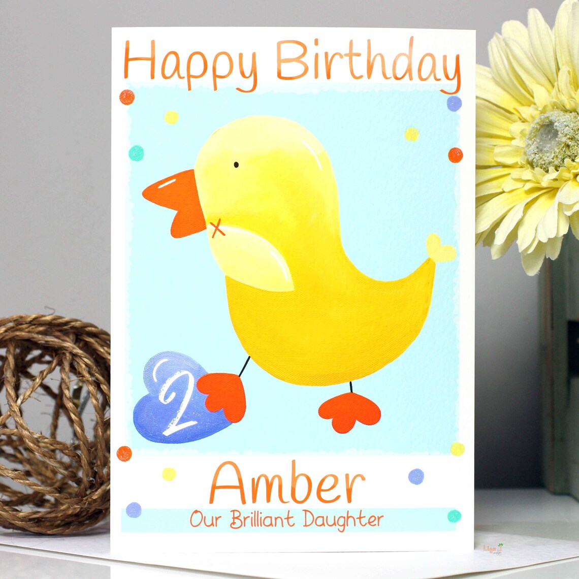 Personalised Duck Relation Birthday Card / Any Age, Daughter, Son ...