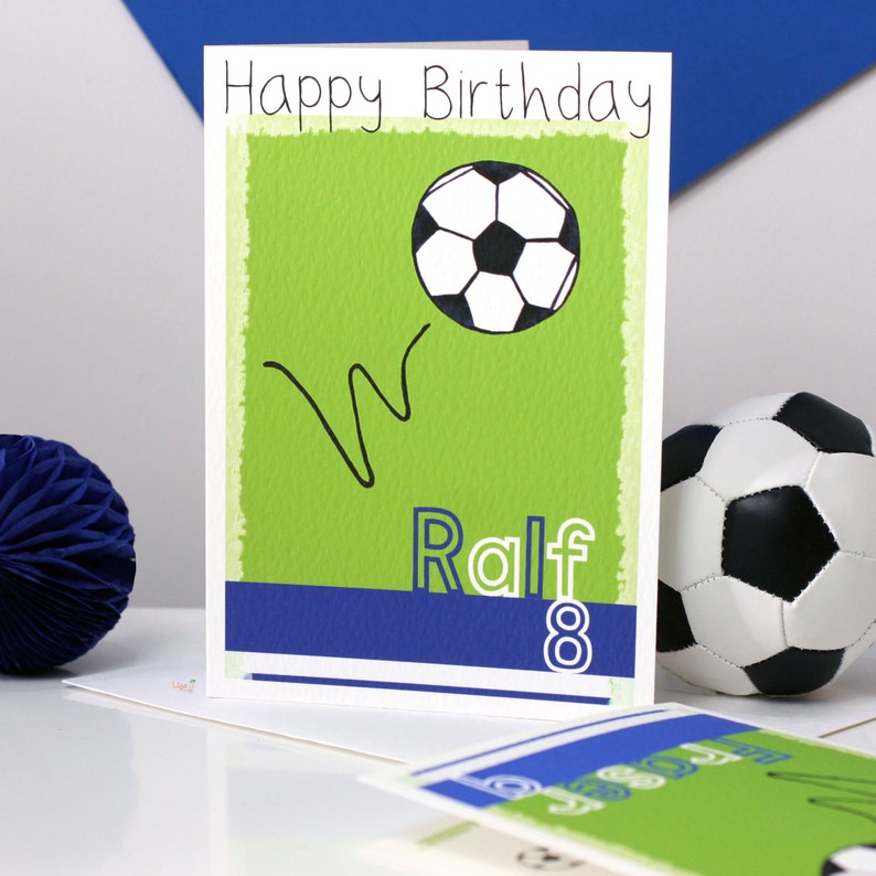 Football Team Birthday Card, Personalised Card for Soccer Football Fan ...