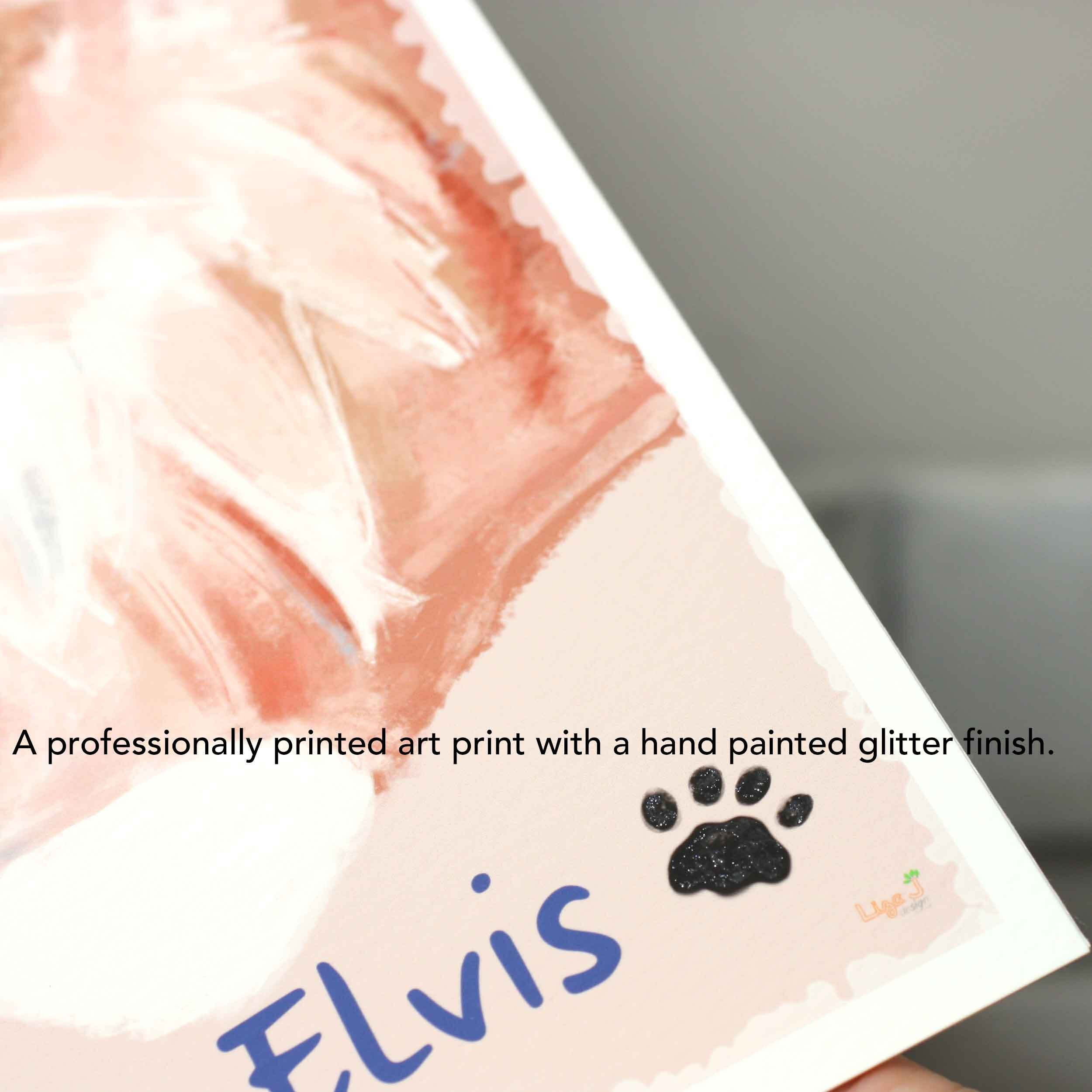 Personalised 'elvis' Cat Art Print / Orange Ginger Tabby Illustration ...