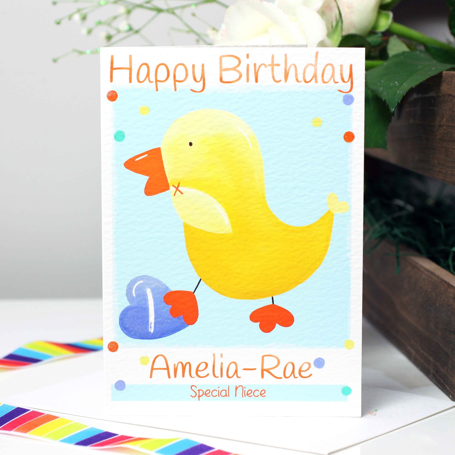 Personalised Duck Relation Birthday Card / Any Age, Daughter, Son ...