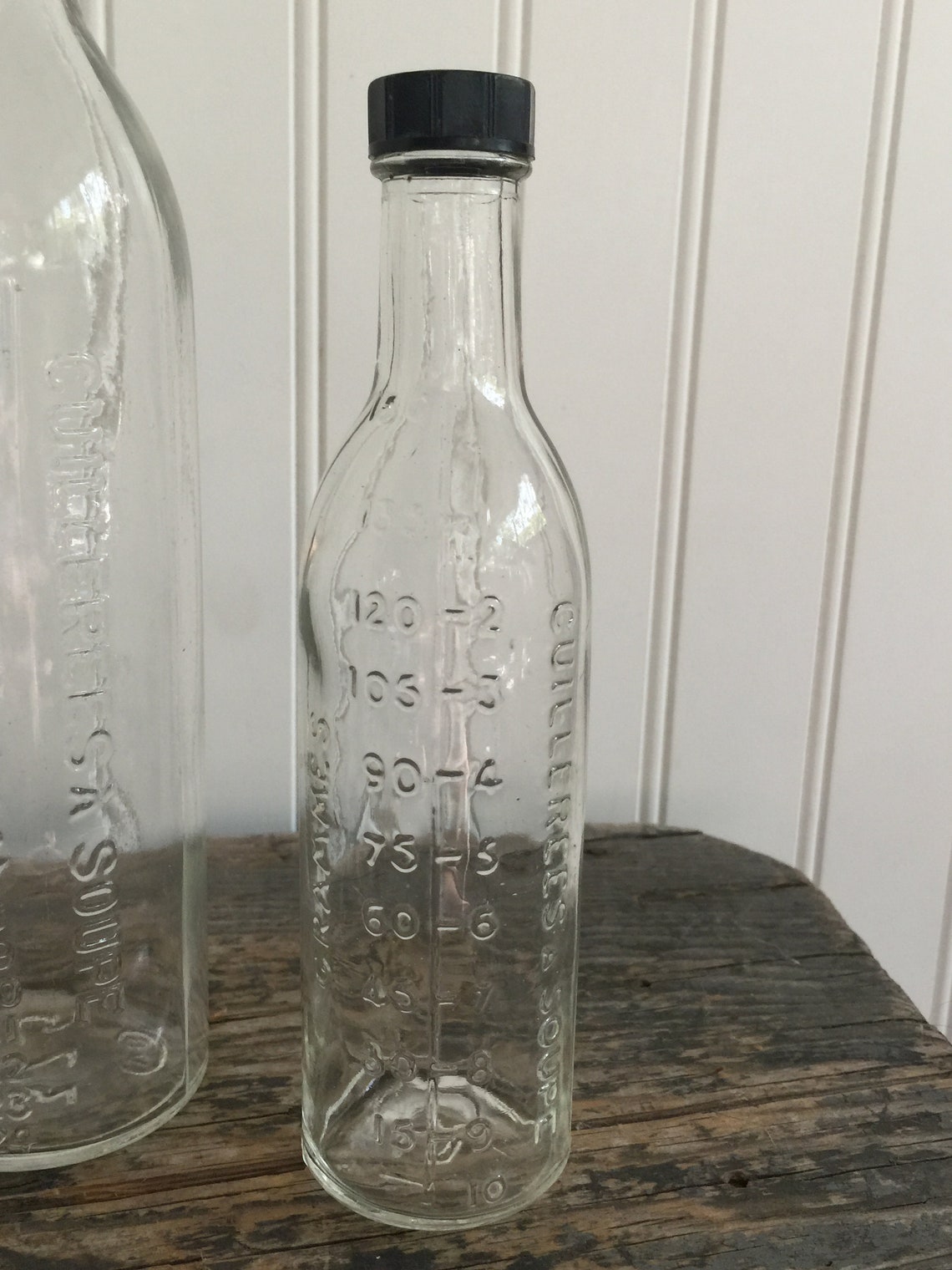 Set of 2 Old Bottles// Pharmacy Measuring Bottles// Vintage - Etsy