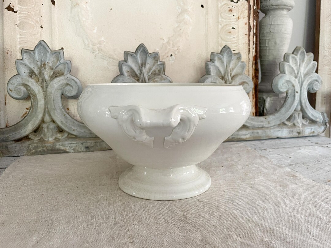 Antique White Ironstone Tureen// Vintage French Tureen// White Soup ...