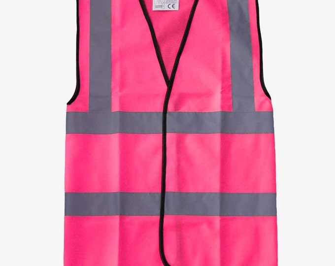 Pink Hi Vis Viz Vest High Visibility Reflective Waistcoat Safety Work ...
