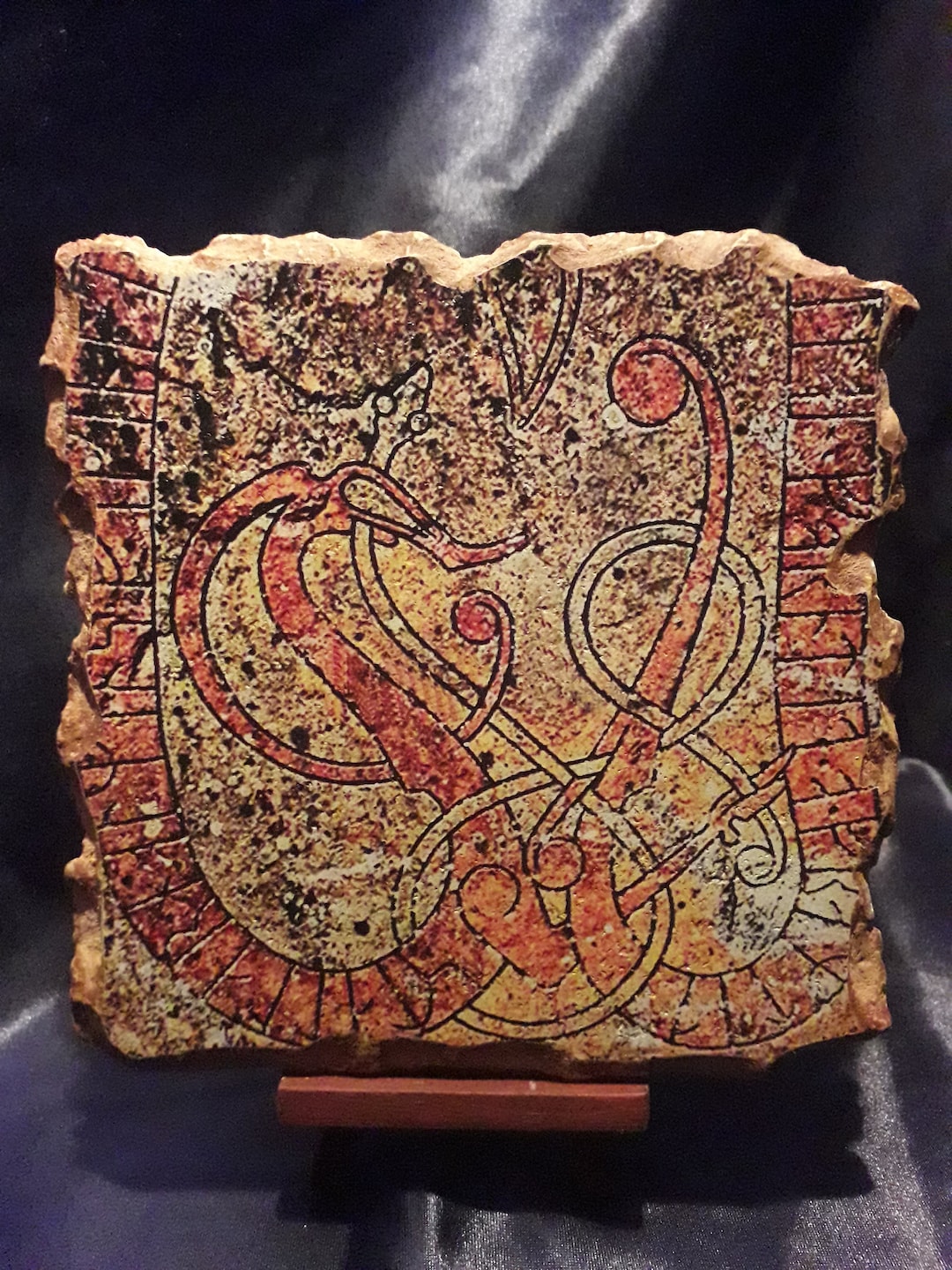 Runic Tombstone, Inscriptions and Symbols, Runic Alphabet, Fresco ...