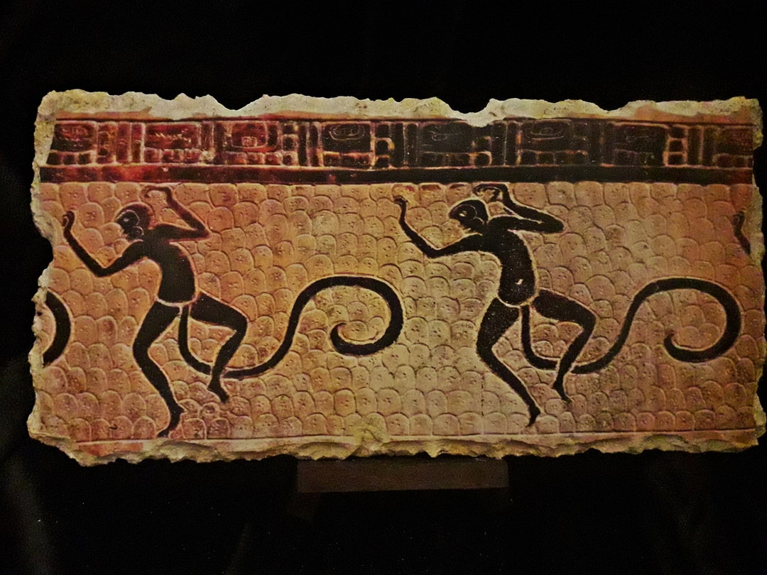 Monkeys in Ancient Maya Mythology, Mayan Art. Fresco (VISUAL PRINT) - Etsy
