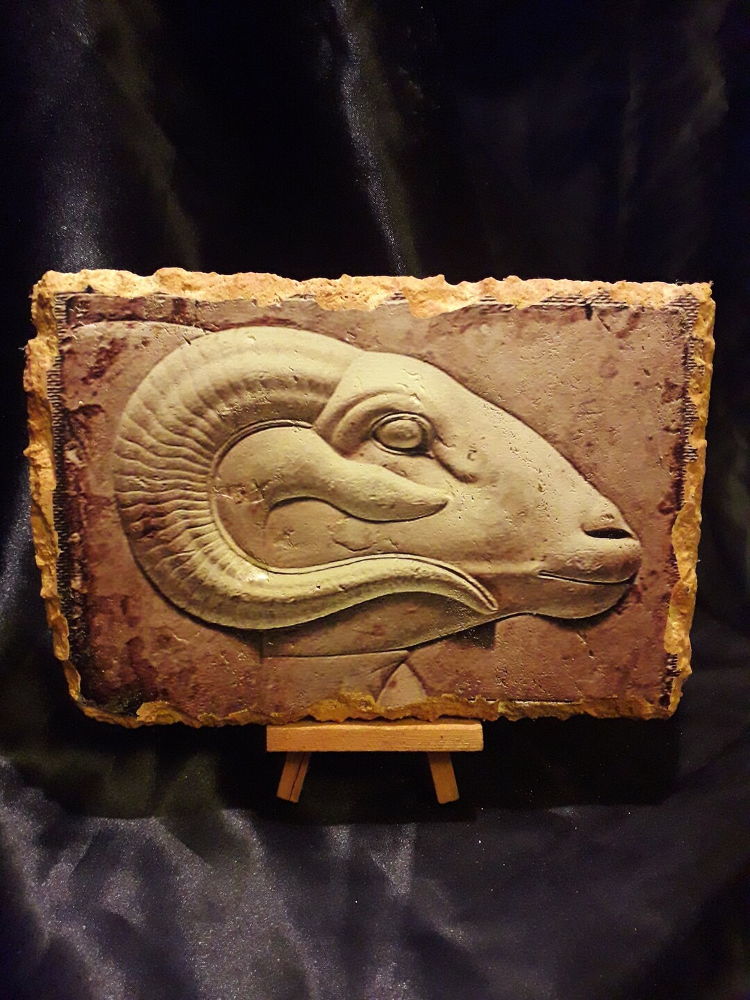 Ram Headed God, Amon Ra, Egyptian Art, Mythology, Gift, Stone Fresco - Etsy