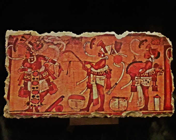 Musicians and Dancer, Mayan Art, Summer Gift, Fresco - Etsy