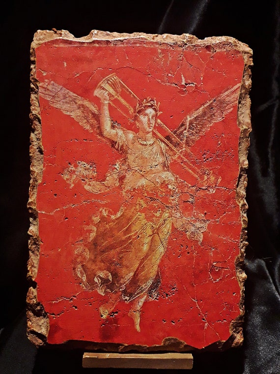 Winged Victory Holding a Golden Tripod From Pompeii Roman - Etsy