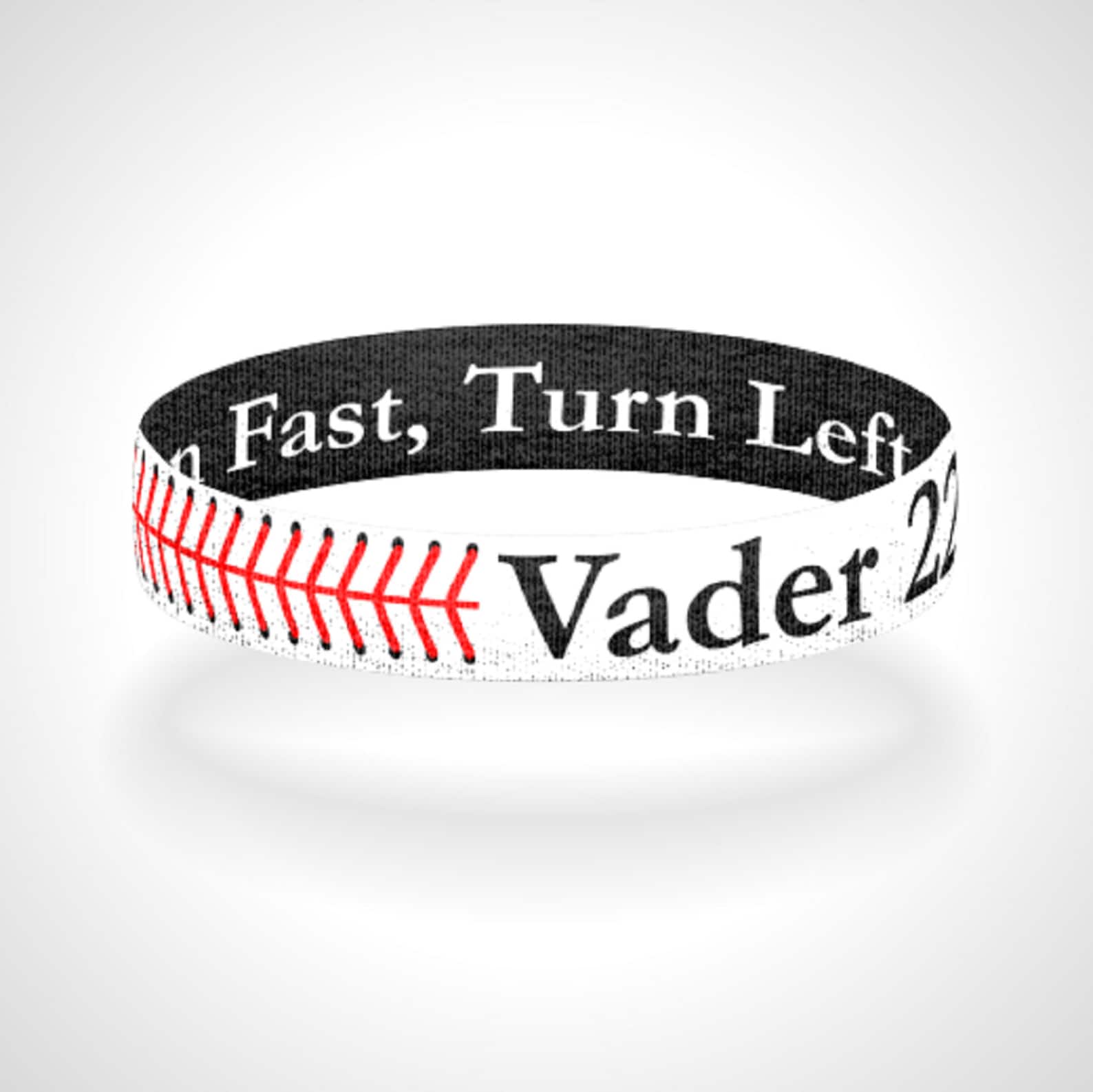 Reversible Custom Baseball Wristband Bracelet Hit Hard Run - Etsy
