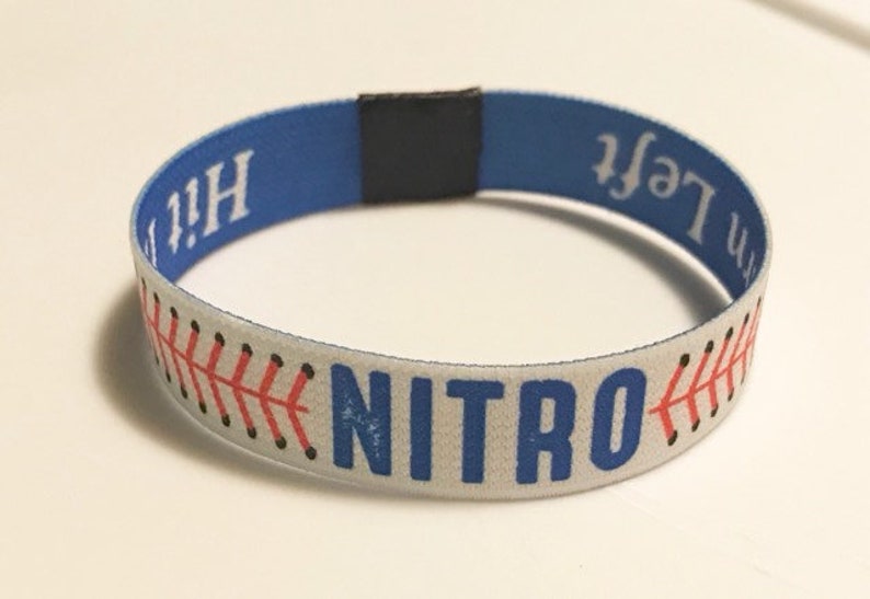 Reversible Custom Baseball Wristband Bracelet Hit Hard Run - Etsy