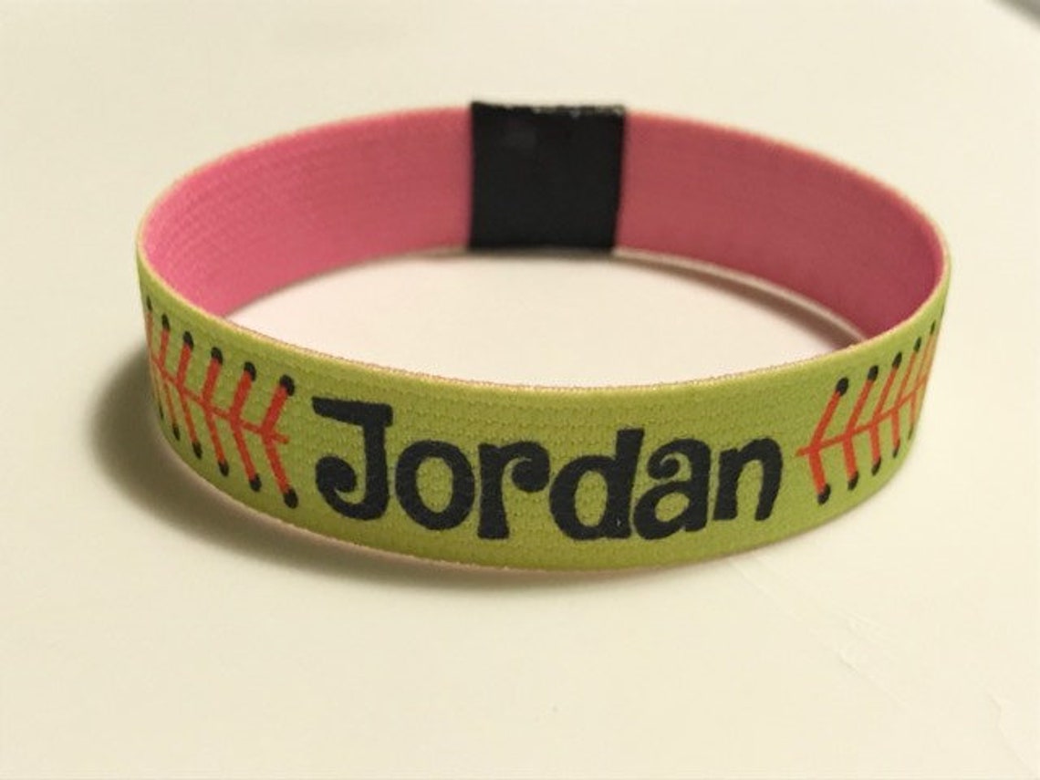 Reversible Custom Baseball Wristband Bracelet Hit Hard Run - Etsy