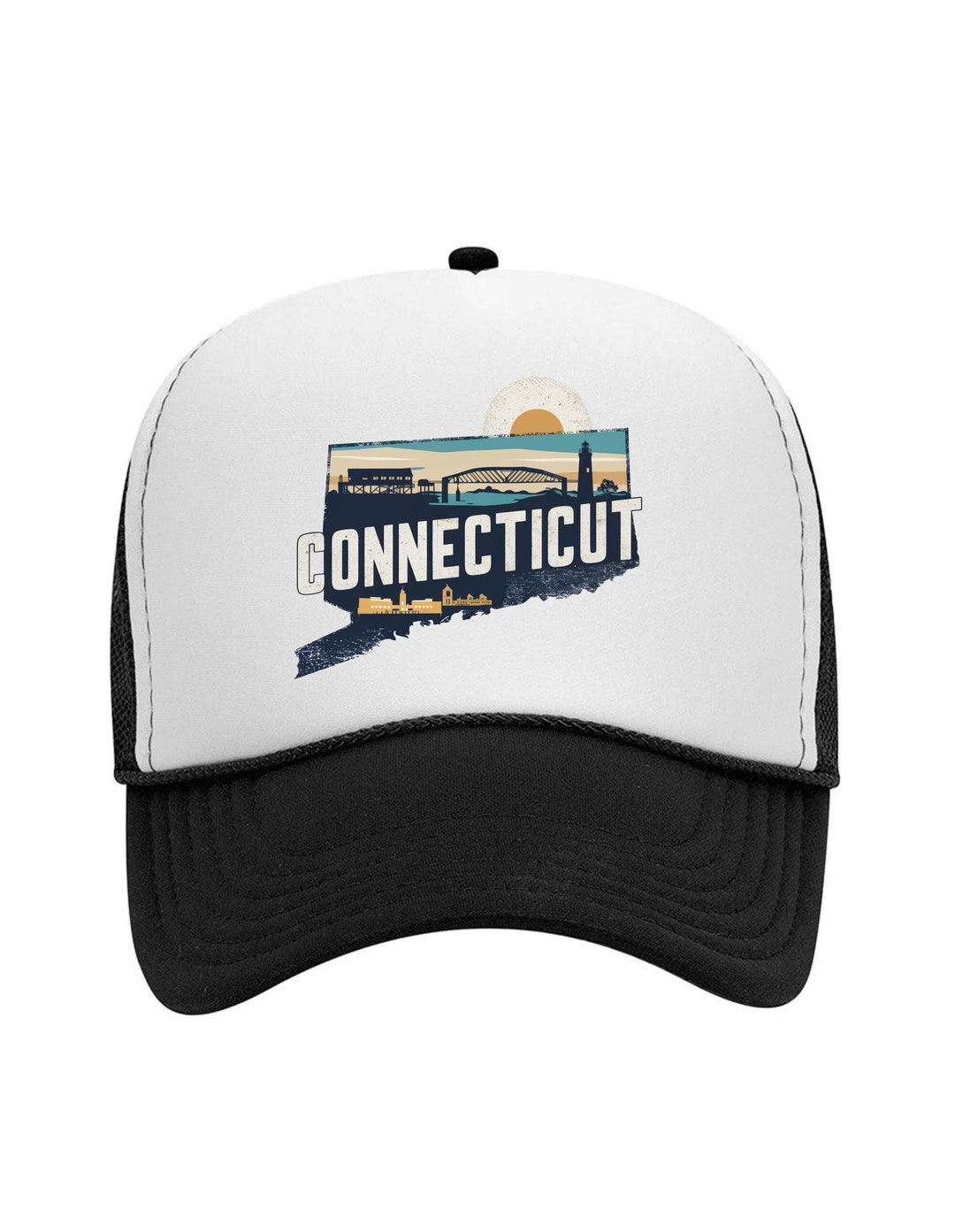 Vintage Connecticut Hat, High Profile Otto Hat, State of Connecticut ...
