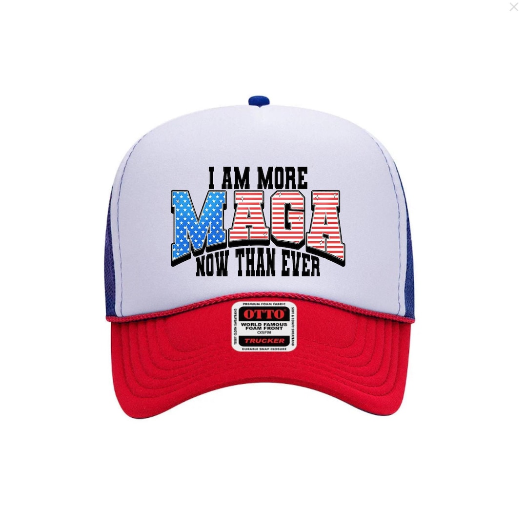 MAGA Trucker Hat, Otto Mid Profile Hat, I Am More MAGA Now Than Ever ...