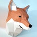 Fox Head Papercraft Sculpture, Printable 3D Puzzle, Papercraft Pdf ...