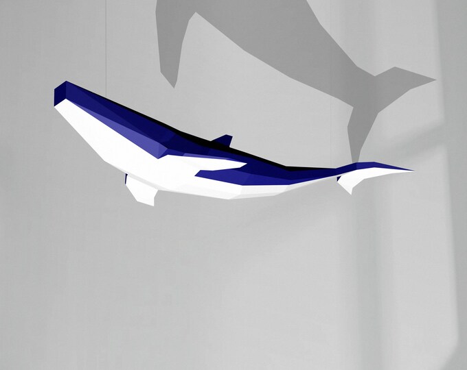 Blue Whale Papercraft Sculpture, Printable 3D Puzzle, Papercraft Pdf ...