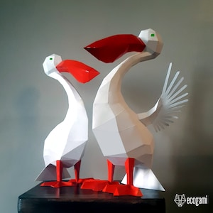 Pelican Papercraft PDF, DIY 3D Paper Sculpture, Low Poly Printable ...
