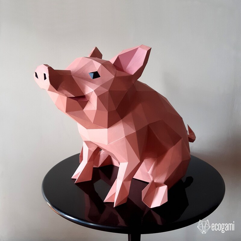 Papercraft 3d Pig - Etsy