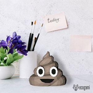 Poo Emoji Papercraft Sculpture, Printable 3D Puzzle, Papercraft Pdf ...