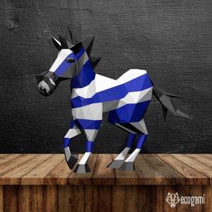 Zebra Papercraft Sculpture, Printable 3D Puzzle, Papercraft Pdf ...
