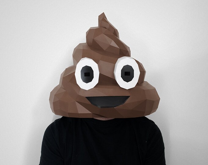 Poop Emoji Paper Face Mask Template, Printable Papercraft Pdf Template ...
