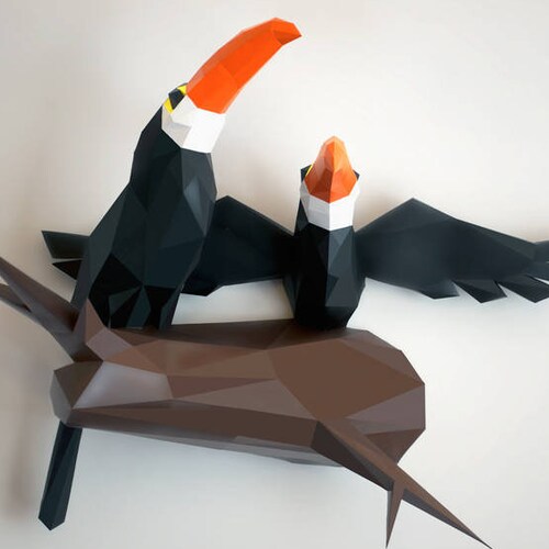Toucan Papercraft Sculpture Printable 3D Puzzle Papercraft - Etsy