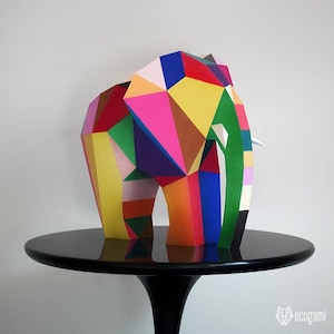 Elephant Papercraft Sculpture, Printable 3D Puzzle, Papercraft Pdf ...