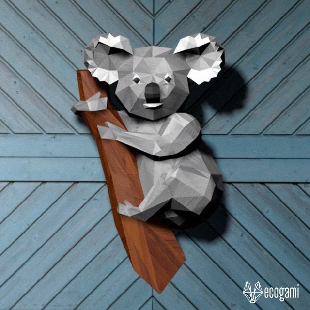 Koala Papercraft Sculpture Printable 3D Puzzle Papercraft - Etsy Australia
