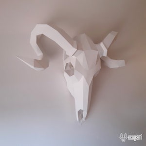 Ram Skull Papercraft Trophy, Printable 3D Sculpture, Papercraft Pdf ...