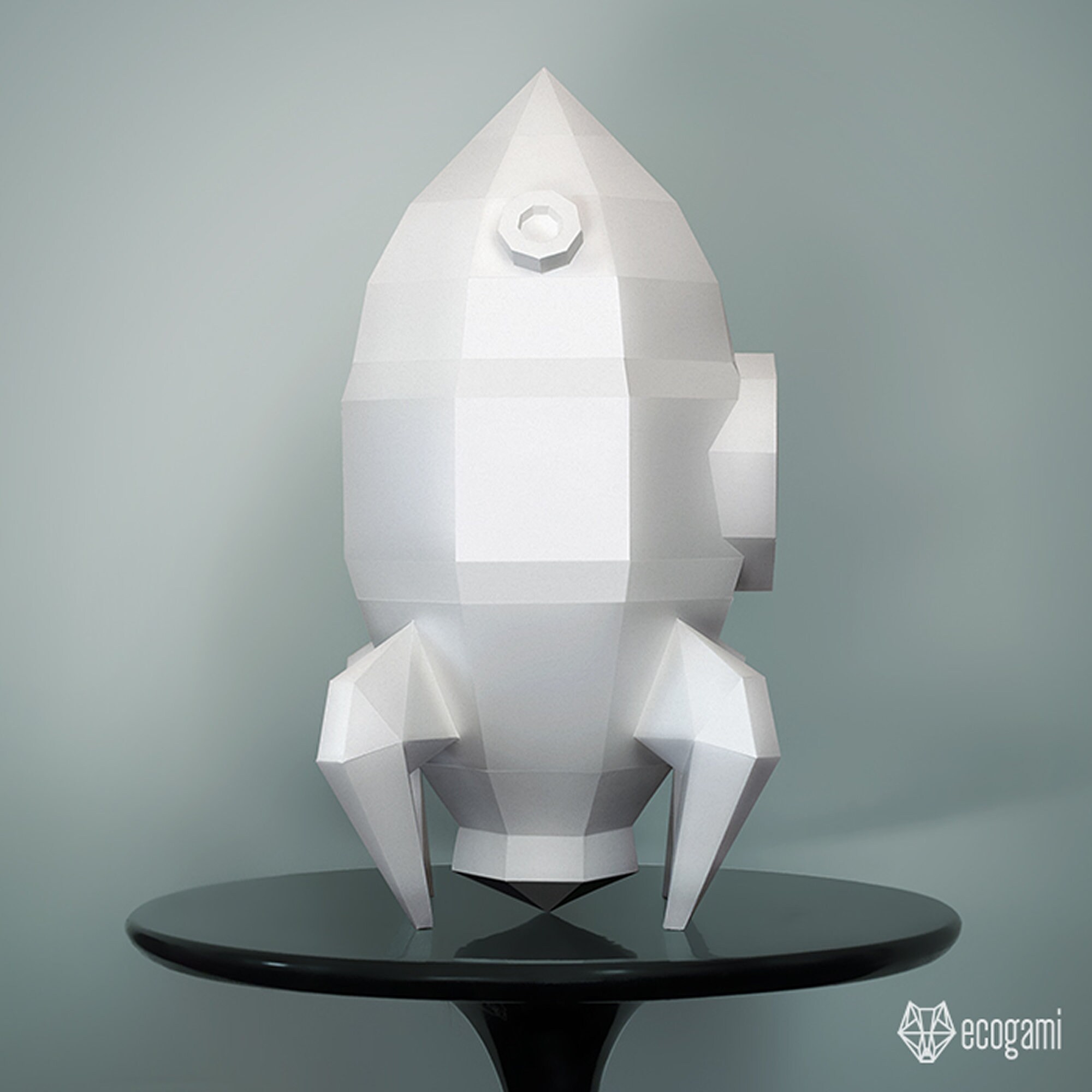 Rocket Papercraft Sculpture, Printable 3D Puzzle, Papercraft Pdf ...