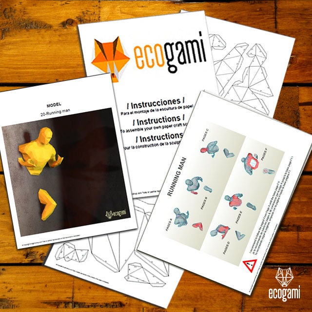 Running Man Papercraft Trophy Printable 3D Puzzle Papercraft | Etsy