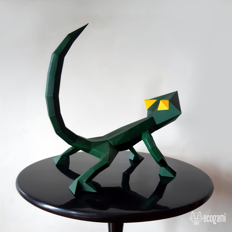 Lizard Papercraft PDF, DIY 3D Paper Sculpture, Low Poly Printable ...