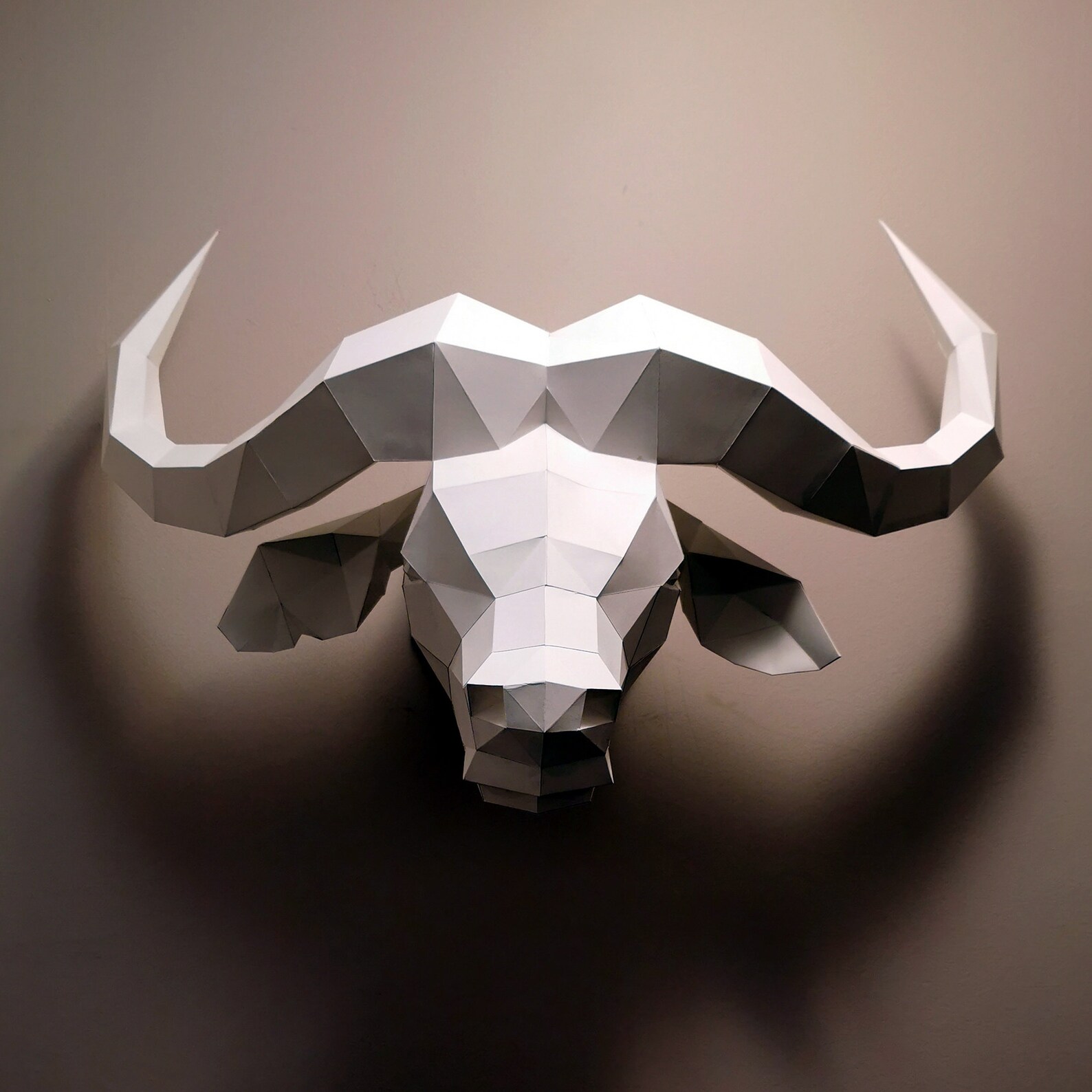 Buffalo Trophy Papercraft Sculpture, Printable 3D Puzzle, Papercraft ...