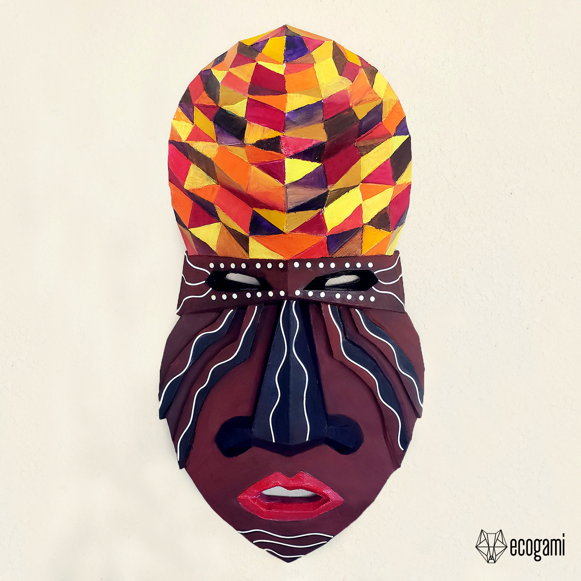 African Mask Papercraft Sculpture, Printable 3D Puzzle, Papercraft Pdf ...