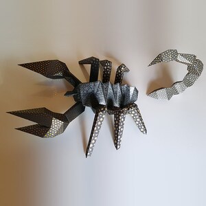 Scorpion Papercraft PDF, DIY Insect Wall Decor, Low Poly 3D Printable ...