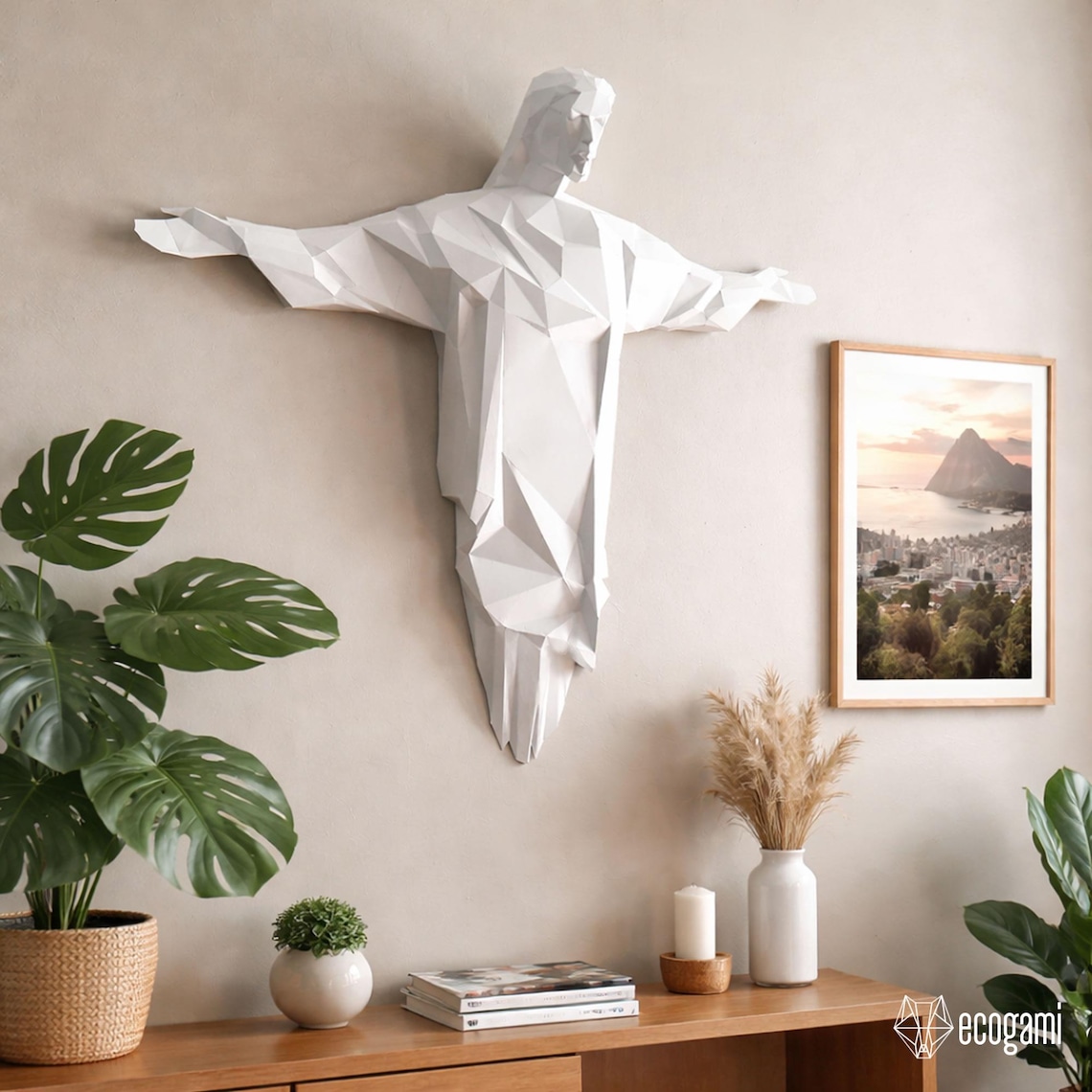 Christ the Redeemer Papercraft PDF, DIY 3D Paper Sculpture, Low Poly ...