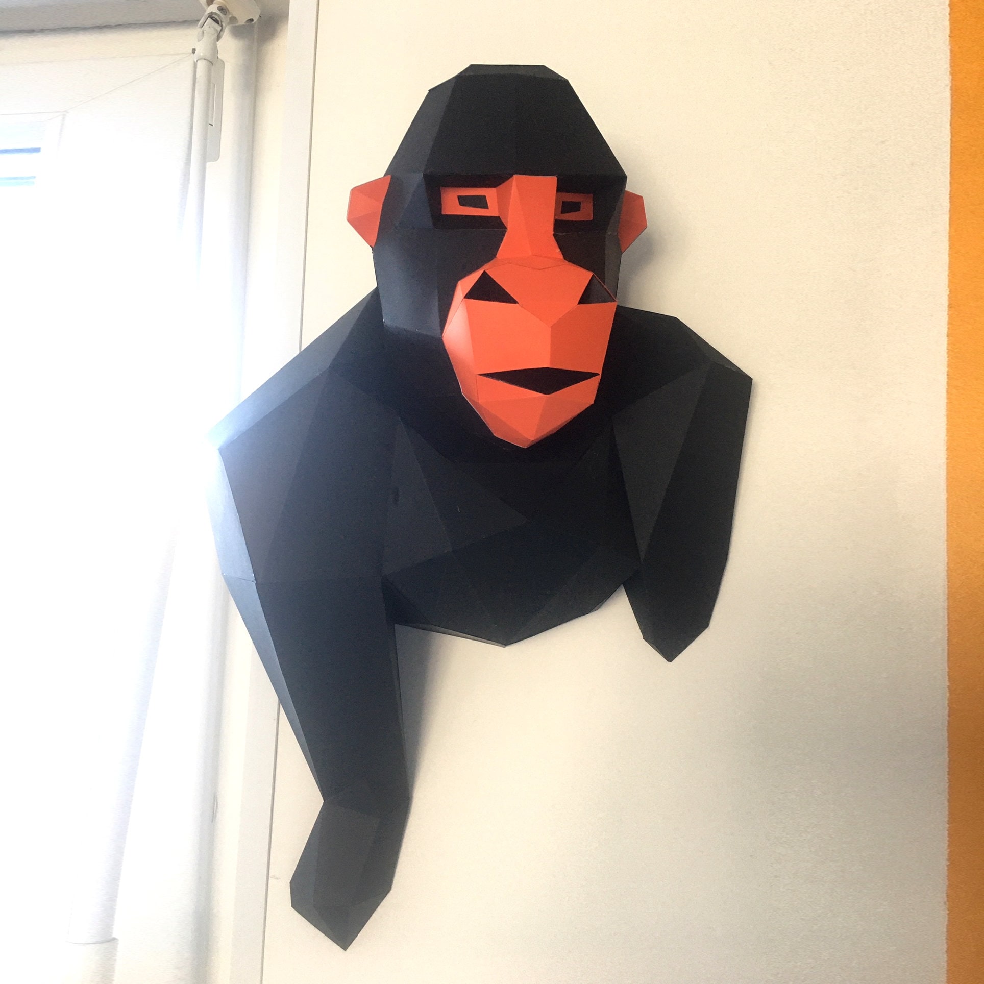 Gorilla Papercraft Sculpture, Printable 3D Puzzle, Papercraft Pdf ...