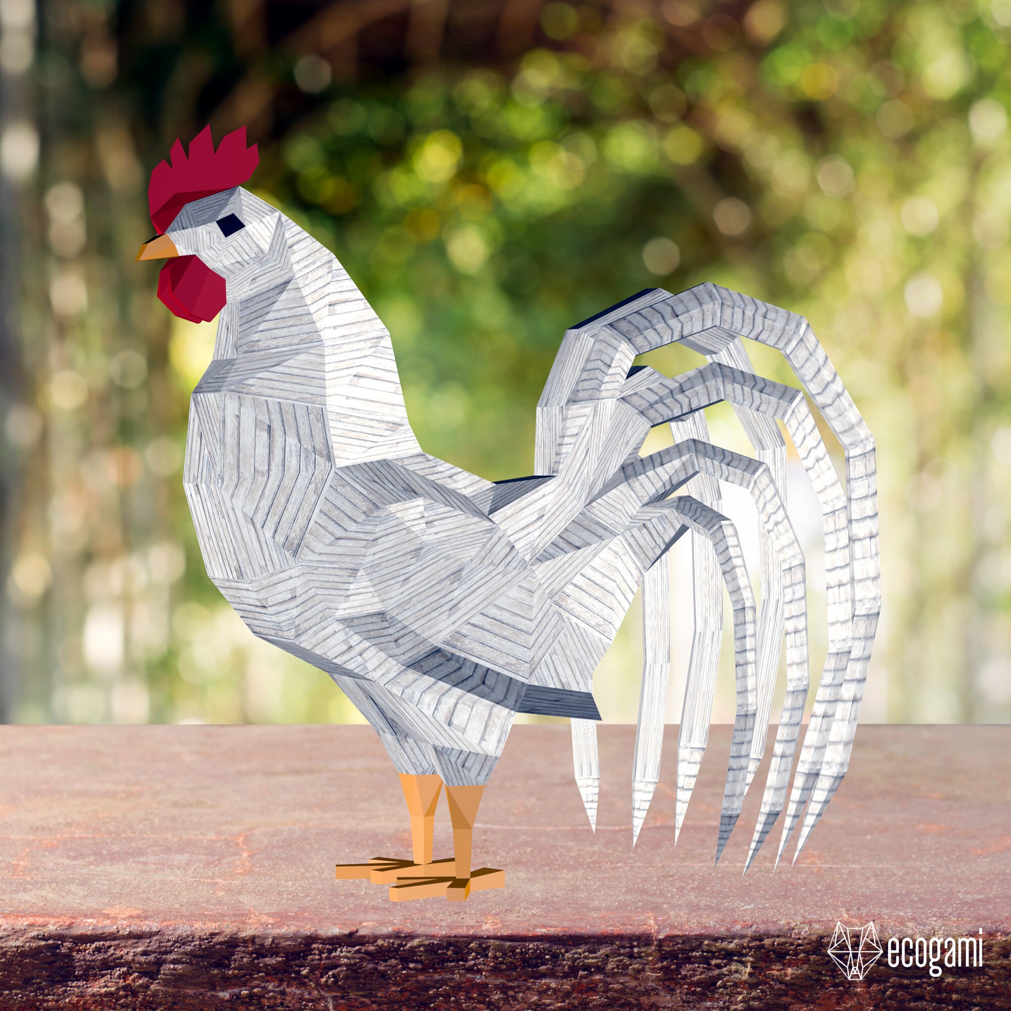 Rooster Papercraft Sculpture Printable 3D Puzzle Papercraft - Etsy