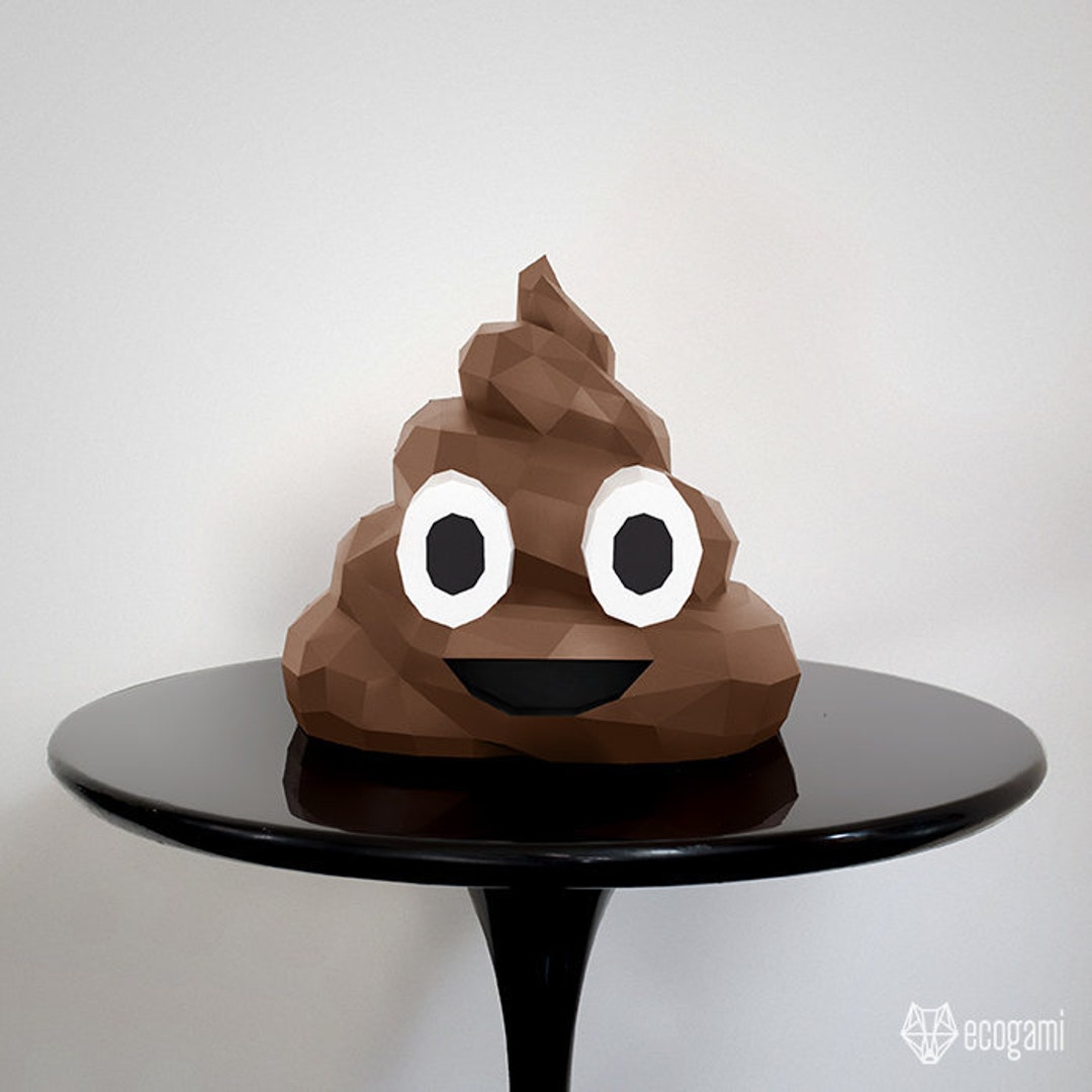 Poo Emoji Papercraft Sculpture, Printable 3D Puzzle, Papercraft Pdf ...