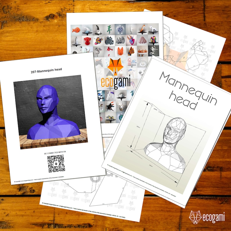 MANNEQUIN HEAD TEMPLATE | Papercraft Mannequin Head | 3d Puzzle ...