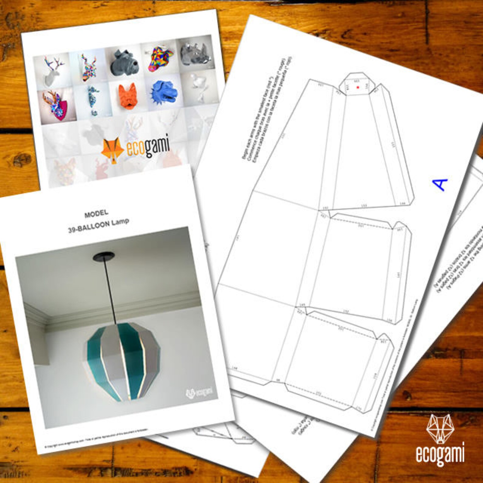 Modern Hanging Paper Lampshade Printable Lamp Shade BALLOON | Etsy