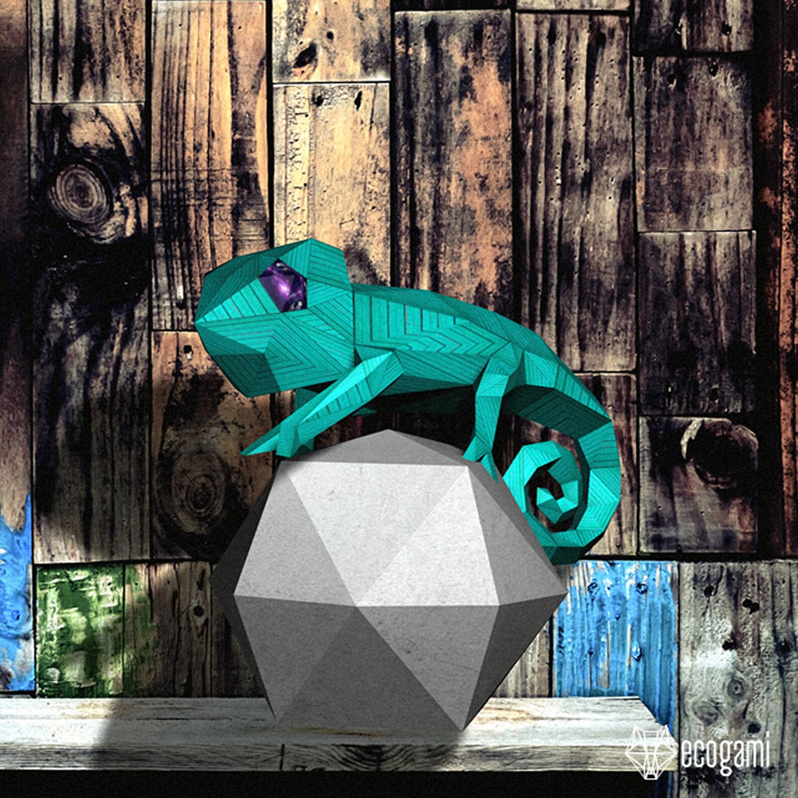 Chameleon Papercraft Sculpture Printable 3D Puzzle - Etsy